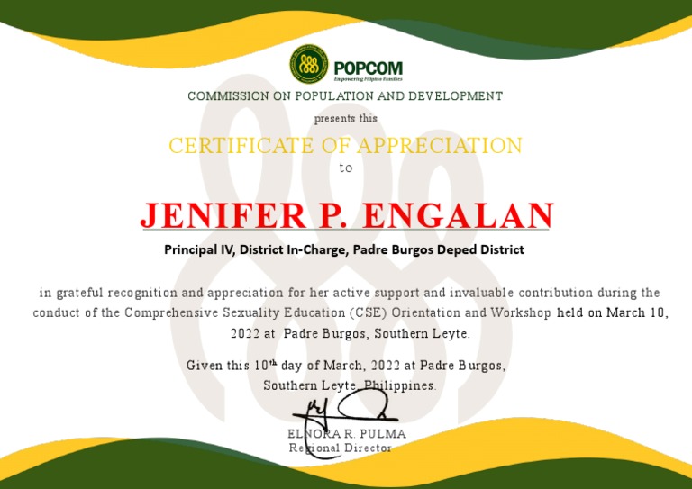 Cse Certificate Template | PDF