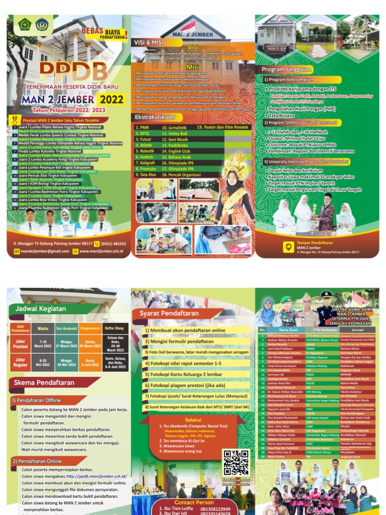Brosur PPDB Man 2 Jember 2022 | PDF