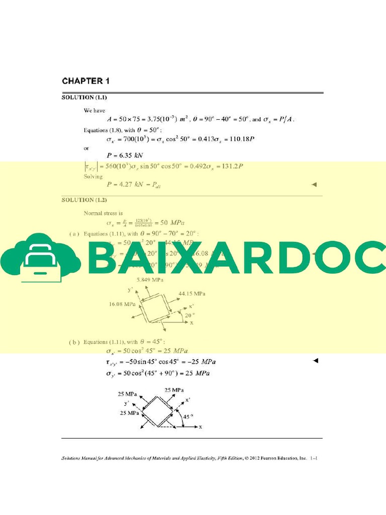 Advanced Mechanics of Materials and Applied Elasticity 5th Edition PDF | PDF