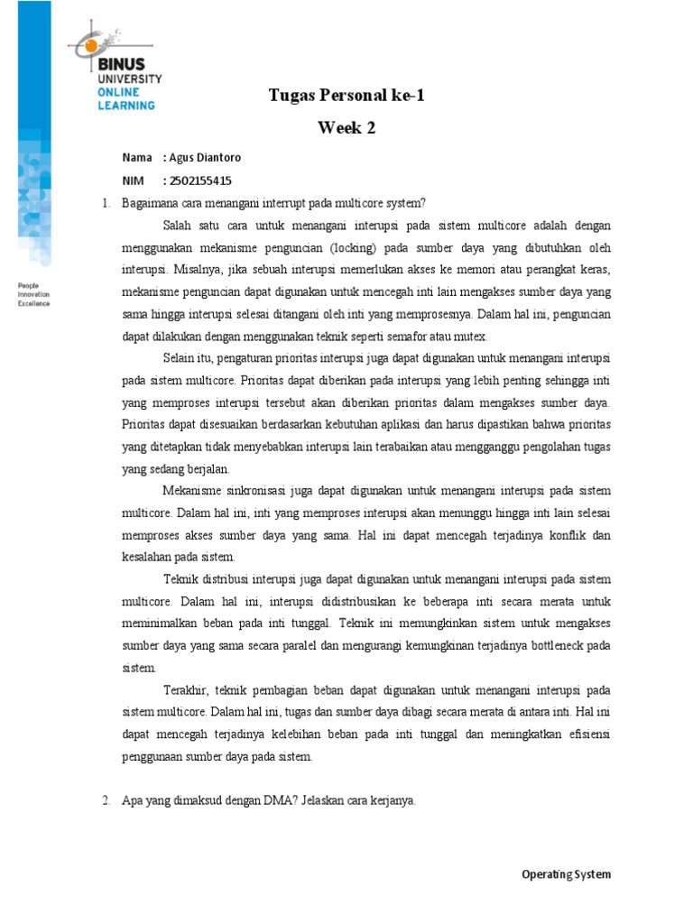 Tugas Personal Ke-1 Week 2 | PDF | Komputer
