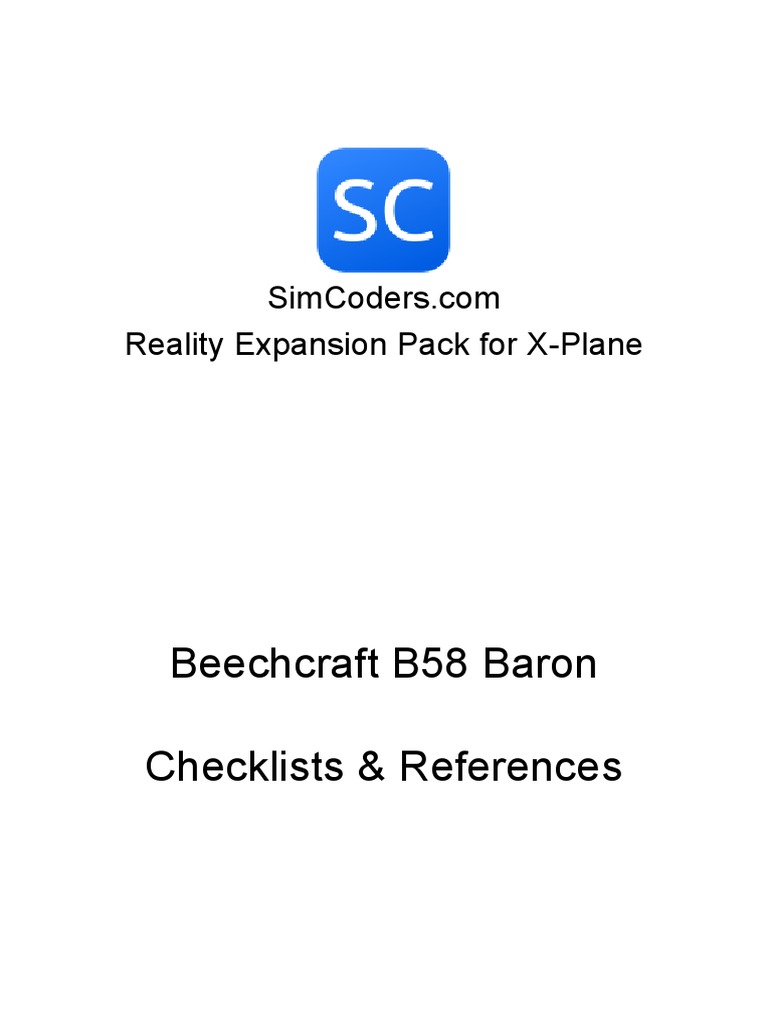 Beechcraft B58 Baron Checklist | PDF | Throttle | Turbocharger