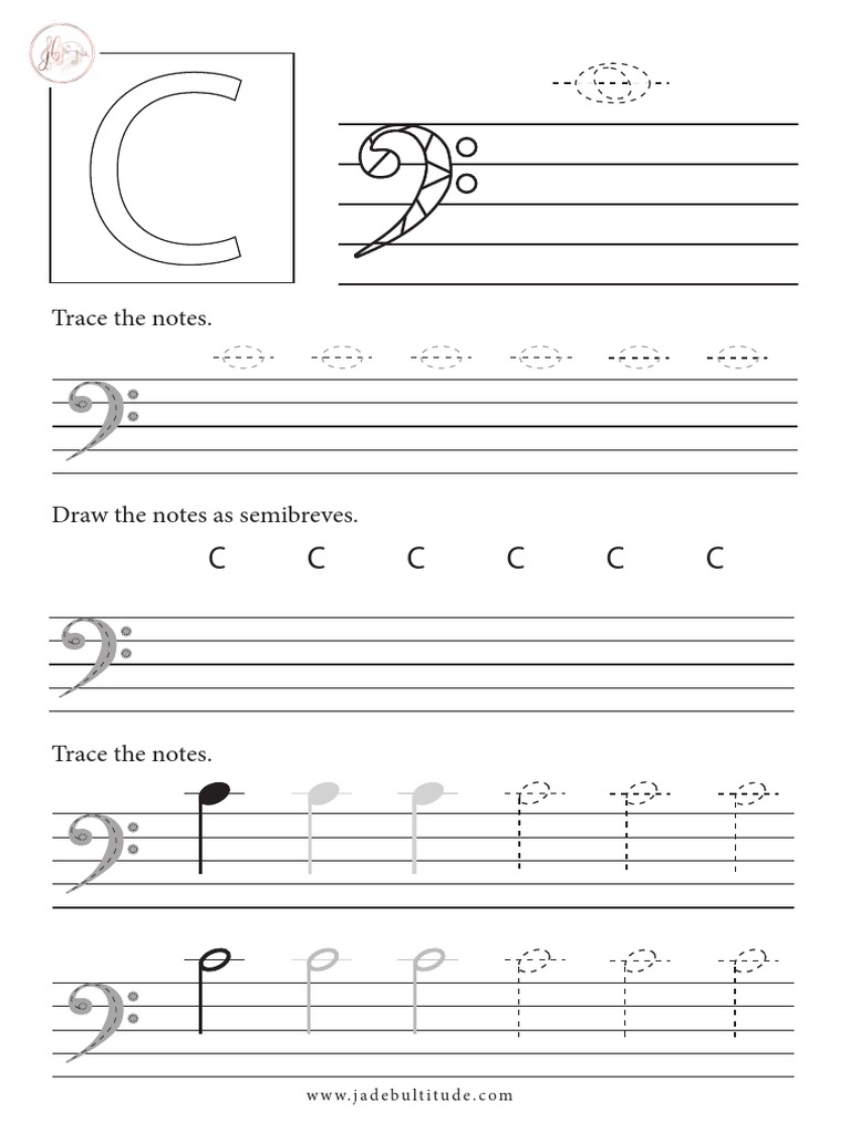 Learning Notes - Bass Clef - Middle C | PDF