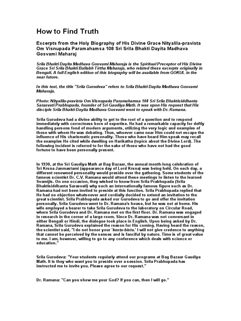 How To Find Truth | PDF