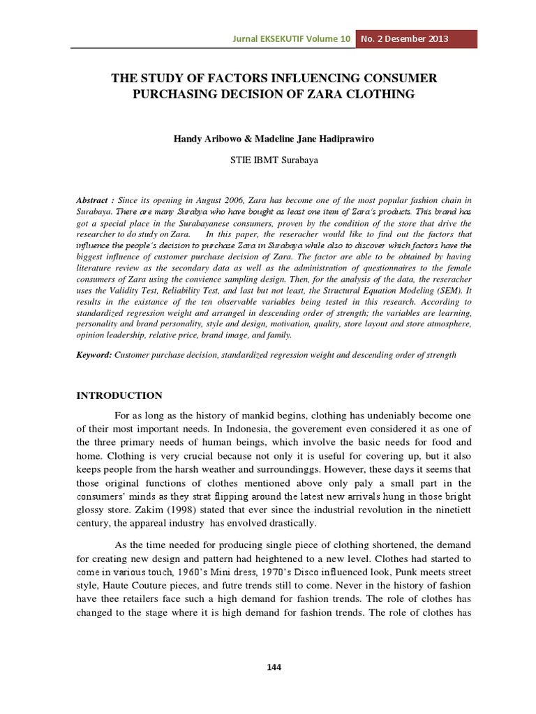 Zara Consumer Decision Factors | PDF | Fashion | Brand