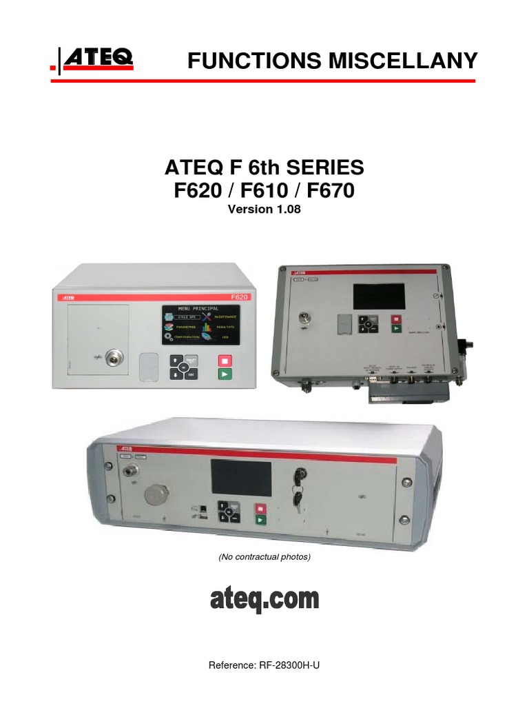 ATEQ F620/F670 User Manual Update | PDF | Menu (Computing) | Pascal (Unit)