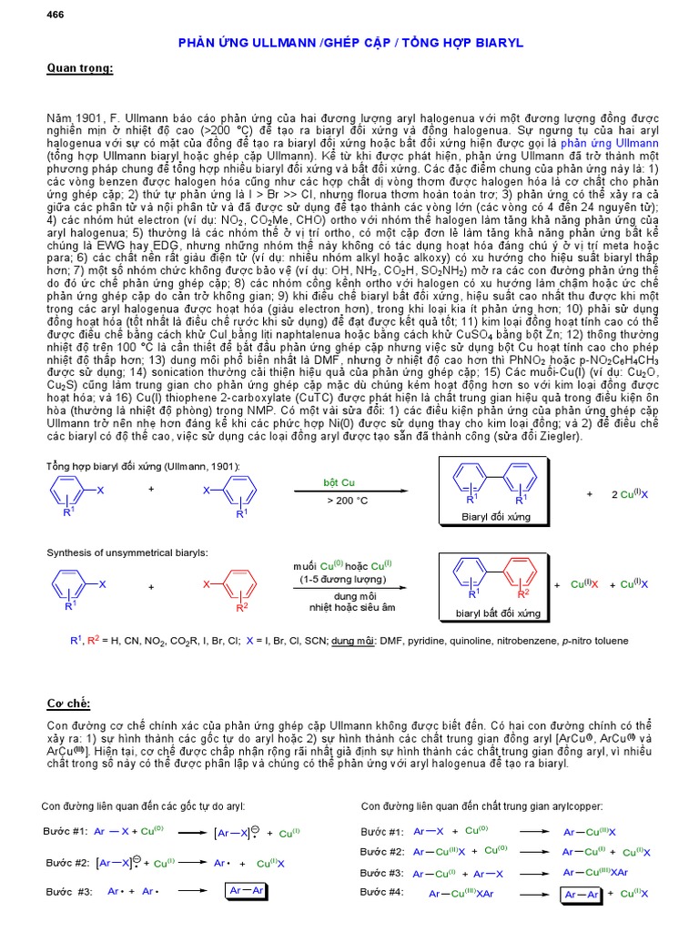 466-467 Ullmann Reaction Coupling Biaryl Synthesis PDF | PDF 466-467 Ullmann Reaction Coupling Biaryl Synthesis PDF | PDF