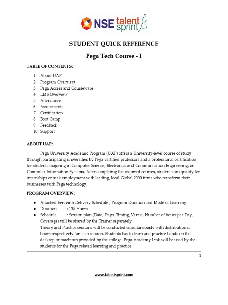 Pega Tech Course I Student Guide | PDF | Computing