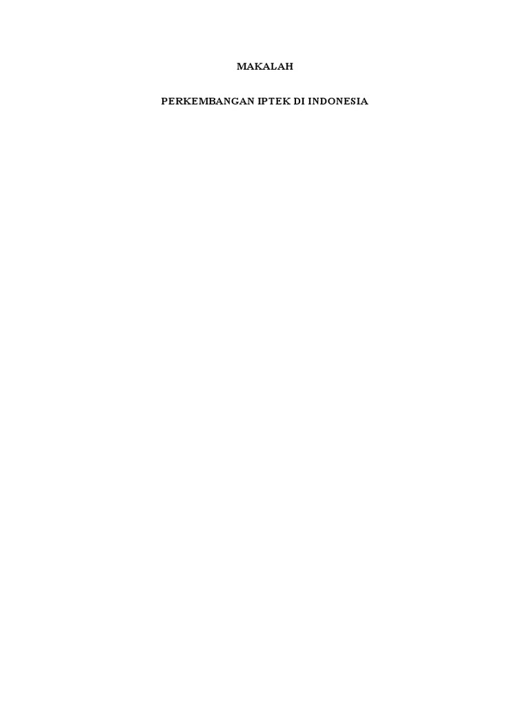 Makalah Perkembangan Iptek Di Indonesia | PDF | Komputer