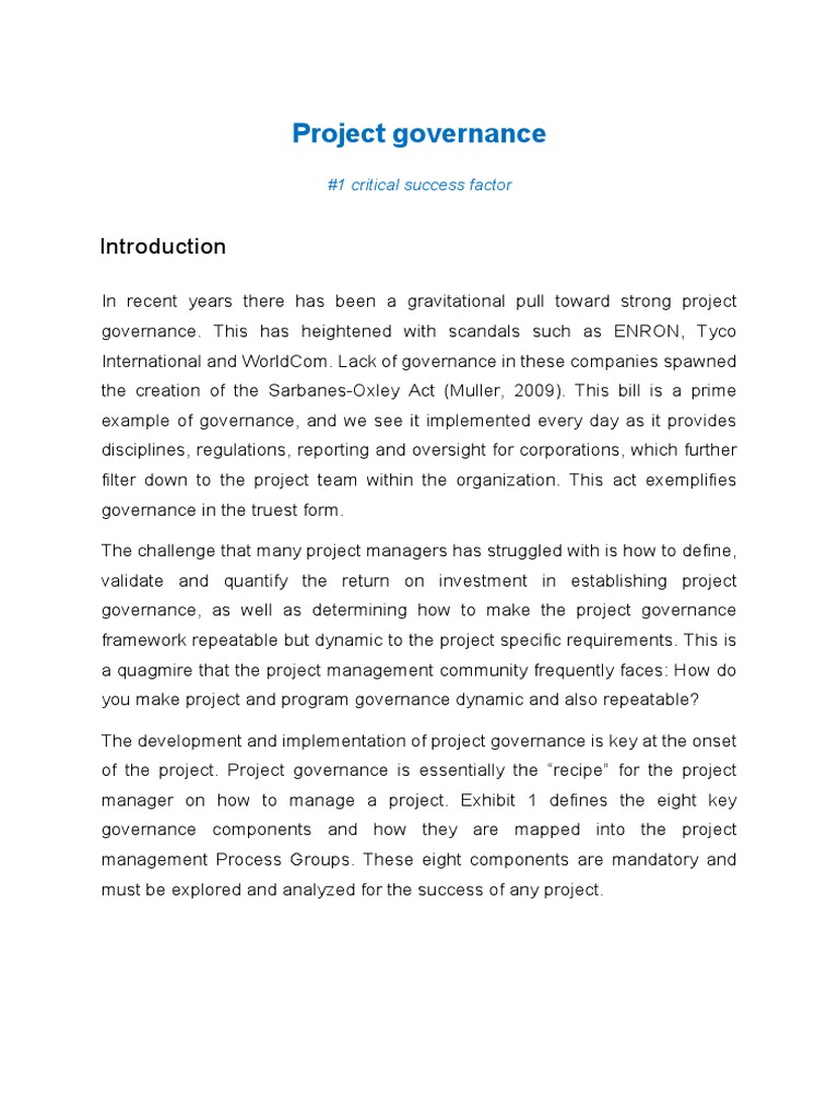 Project Governance PDF | PDF | Governance | Project Management