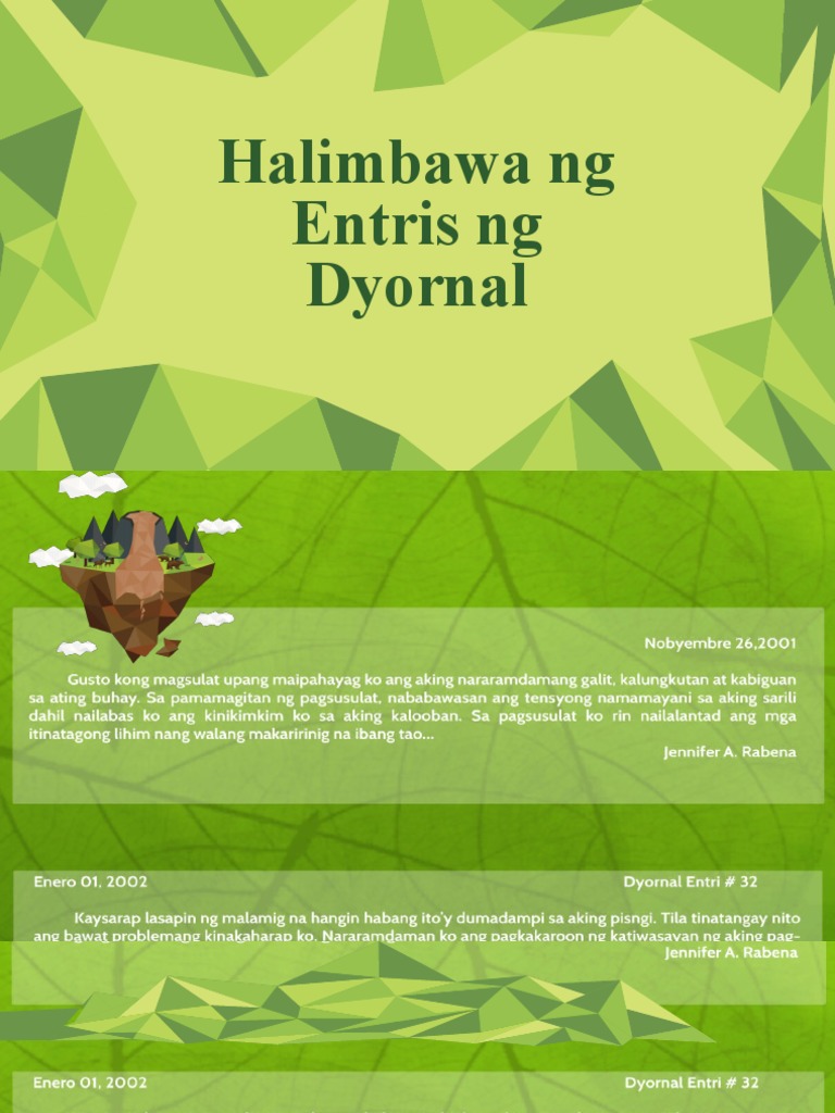 Halimbawa NG Entris NG Dyornal | PDF