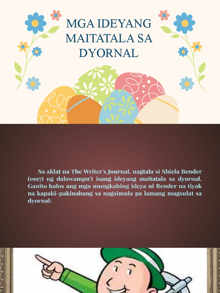 Mga Ideyang Maitatala Sa Dyornal | PDF