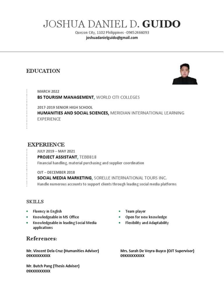 Guido, Joshua Daniel D - PCOM - Module 5 - Resume | PDF Guido, Joshua Daniel D - PCOM - Module 5 - Resume | PDF