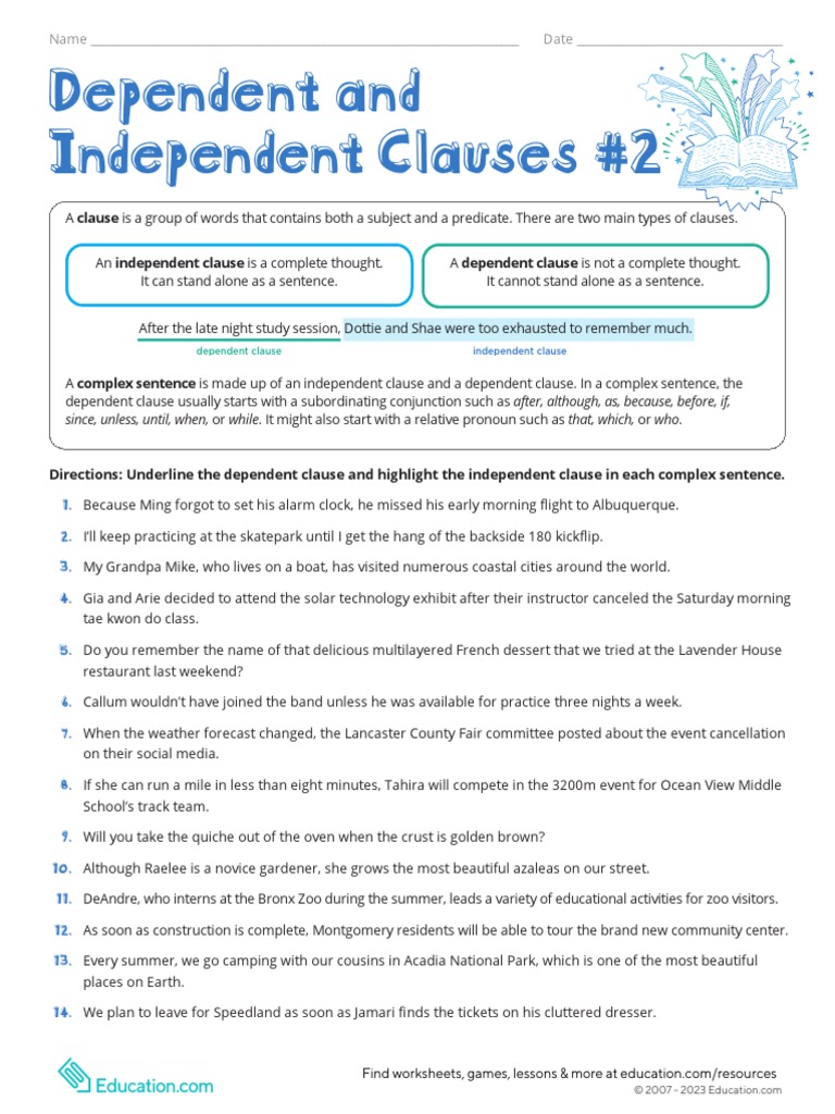 Dependent and Independent Clauses | PDF | Clause | Syntax
