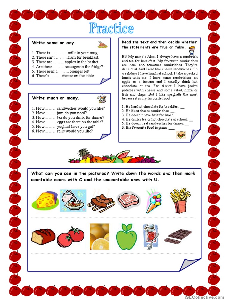Practice | PDF | Lunch | Eating Behaviors Of Humans