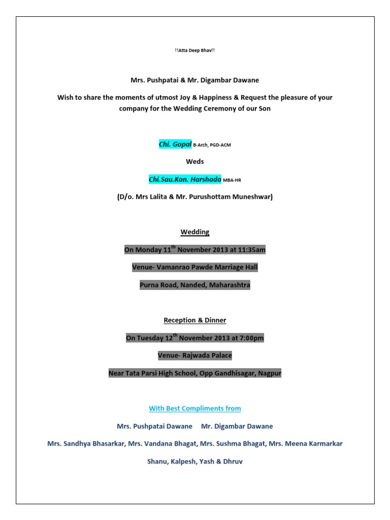 English Wedding Card PDF | PDF