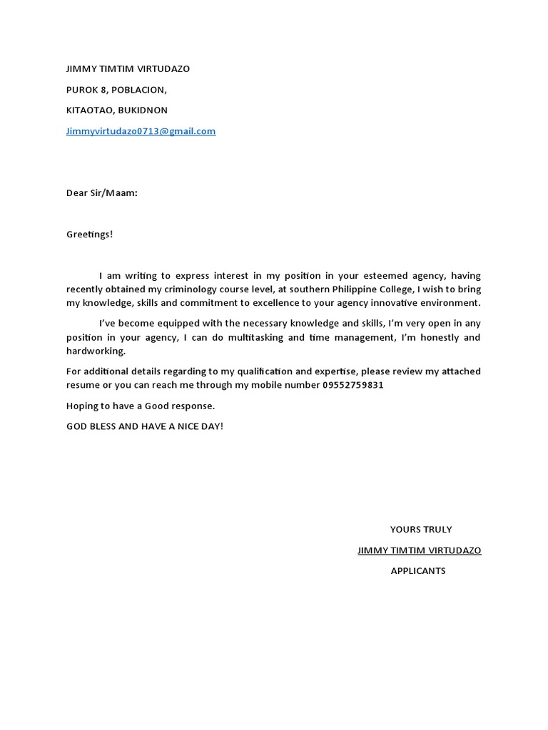 Application for Criminology Position | PDF