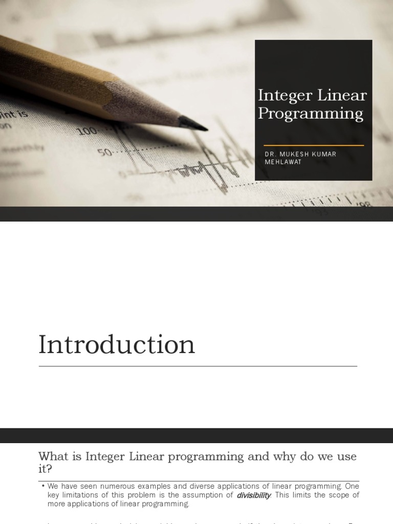 Integer Linear Programming | PDF | Linear Programming | Mathematical ... Integer Linear Programming | PDF | Linear Programming | Mathematical ...