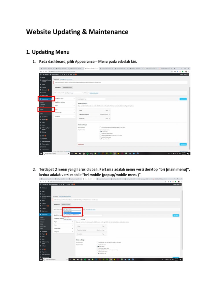 Updating Navigation Menu | PDF