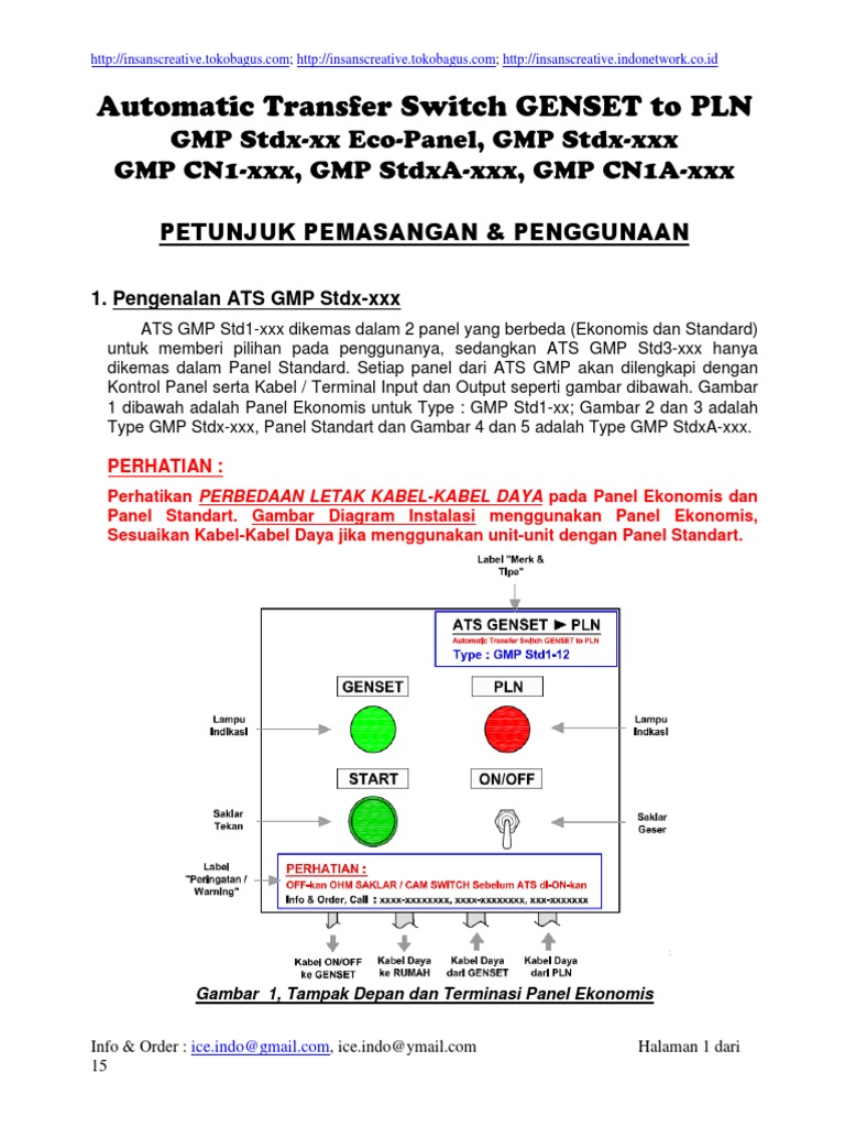 Installation & Operation Manual ATS Type GMP STDX-XXX | PDF | Teknologi ...