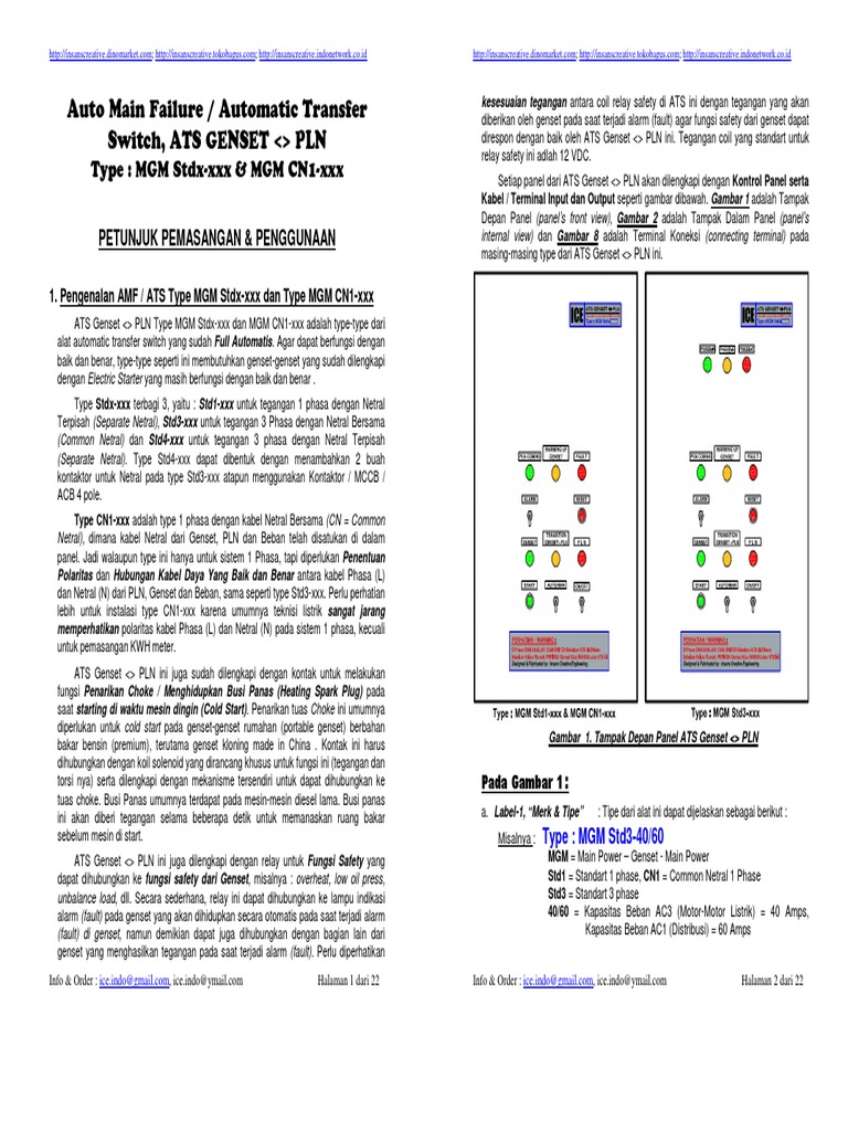 Installation & Operation Manual ATS - AMF MGM STDX-XXX | PDF