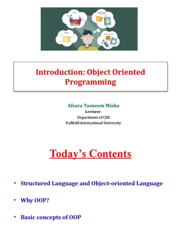 Lecture - 1-Introduction of OOP | PDF | Object Oriented Programming | Object (Computer Science)