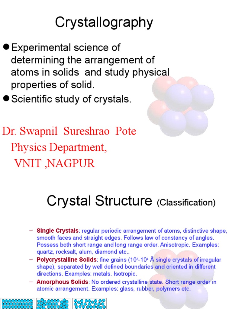 UNIT 5 Crystallography | PDF | Crystal Structure | Crystal