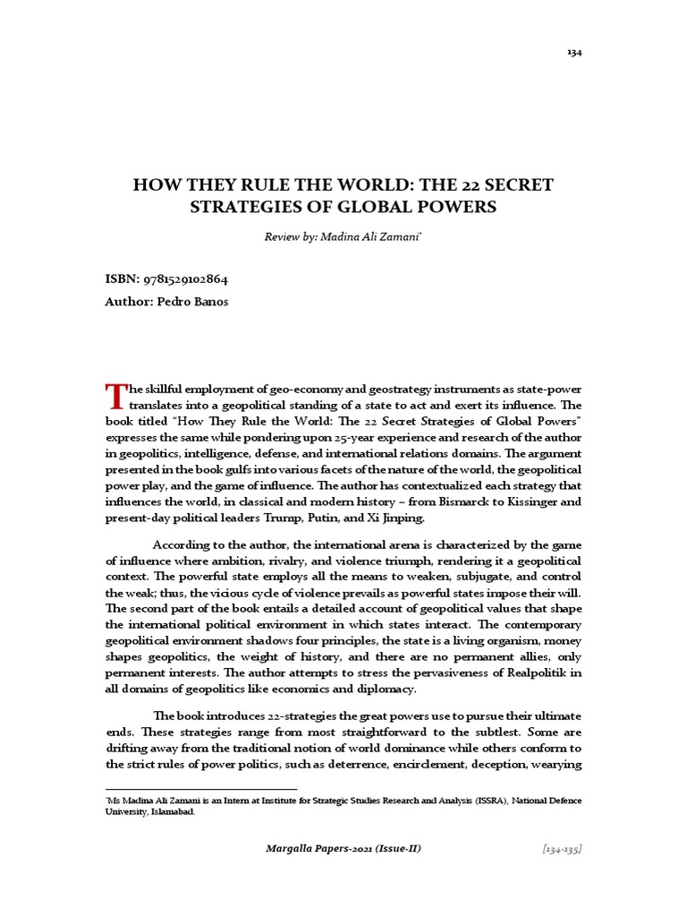 How They Rule The World: The 22 Secret Strategies of Global Powers ...