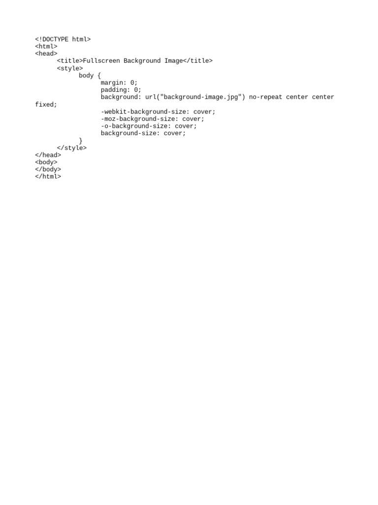 HTML Css Full Screen | PDF