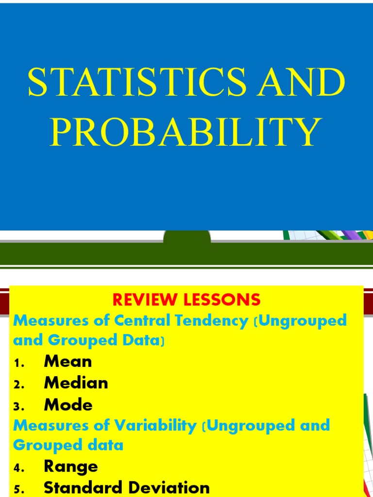 STATISTICS - AND - PROBABILITY - For - Senior - Hi (Autosaved) | PDF | Mode (Statistics) | Variance