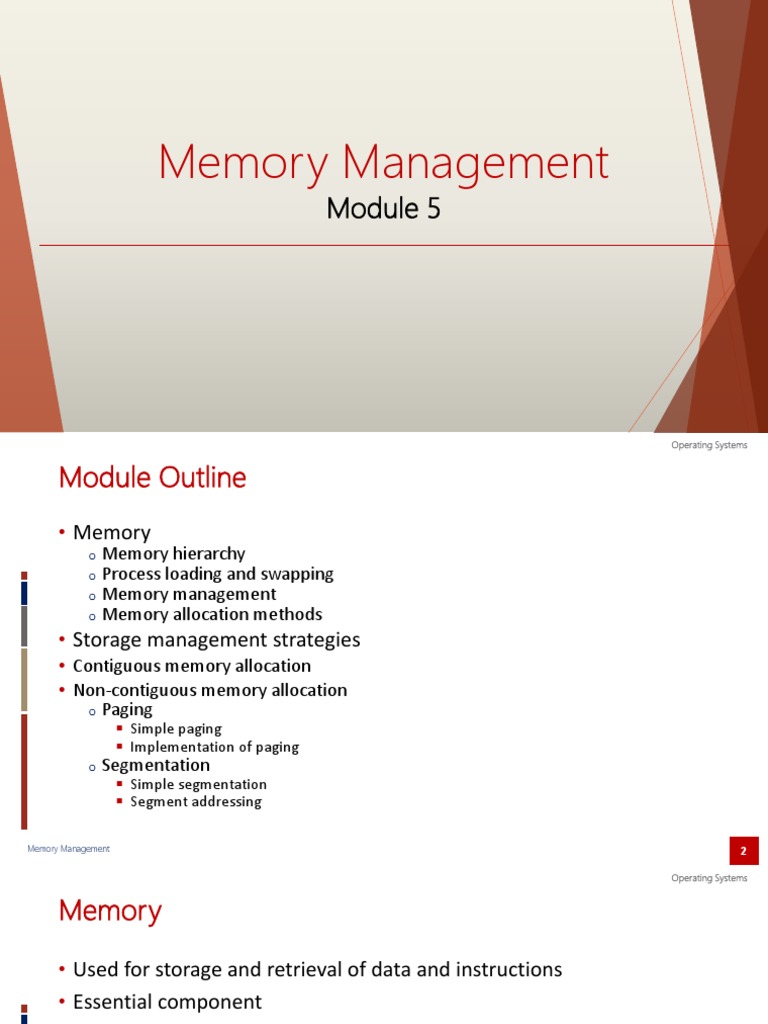 Os Module 5 Memory Management Pdf Computer Data Storage Process Computing 6303