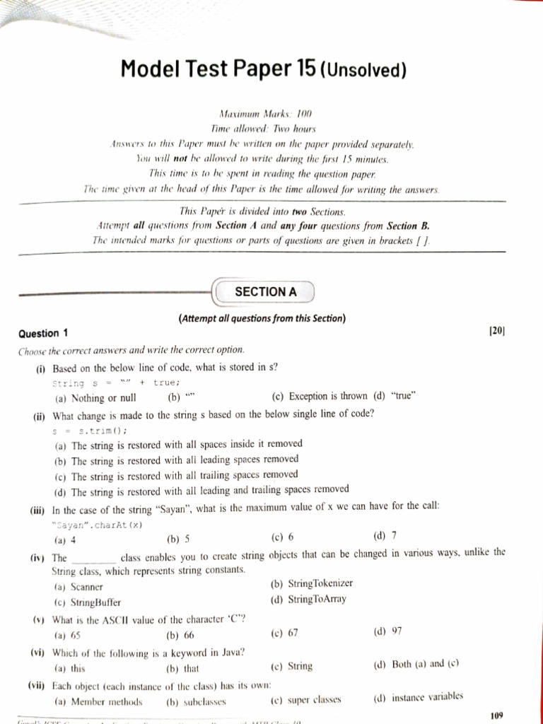 Computer Paper Icse Pdf Class Computer Programming Inheritance Object Oriented Programming 0723