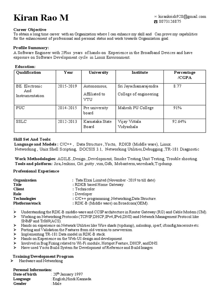 Kiran Rao - M PDF | PDF | Computer Network | I Pv6