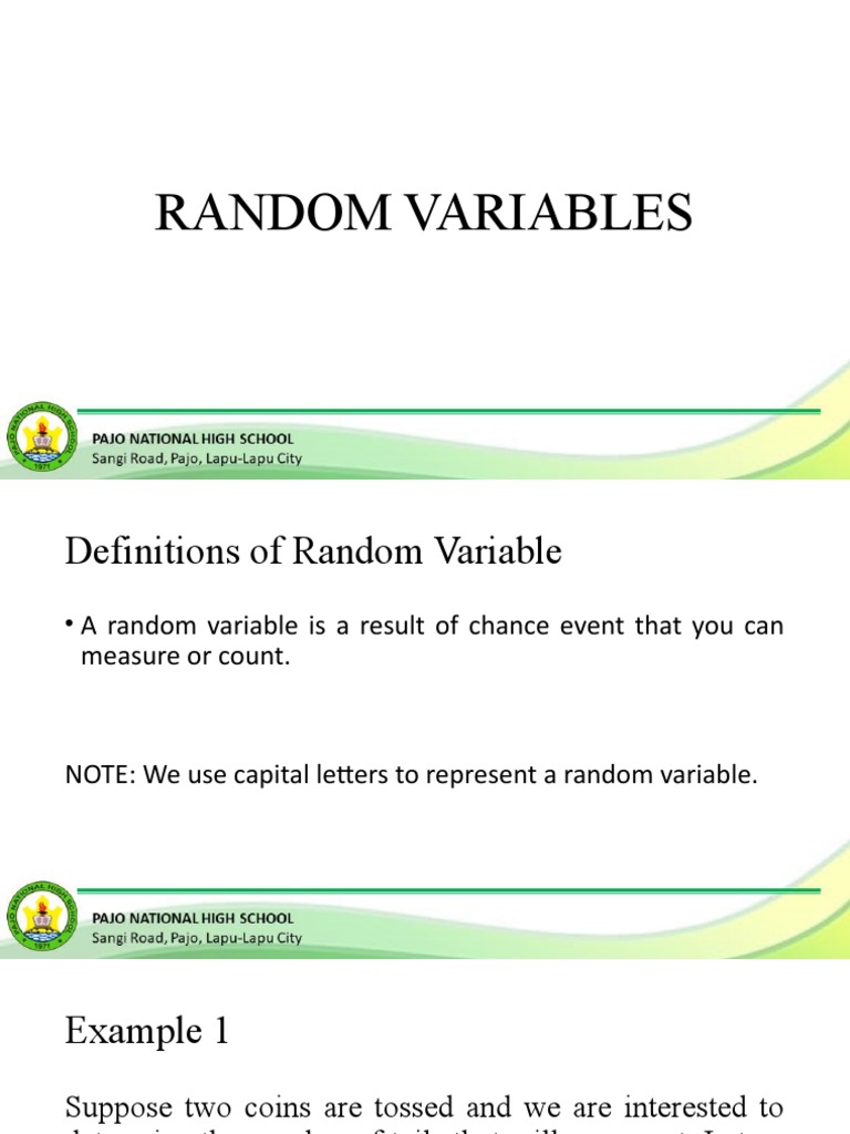 Random Variables | PDF | Random Variable | Probability Distribution Random Variables | PDF | Random Variable | Probability Distribution