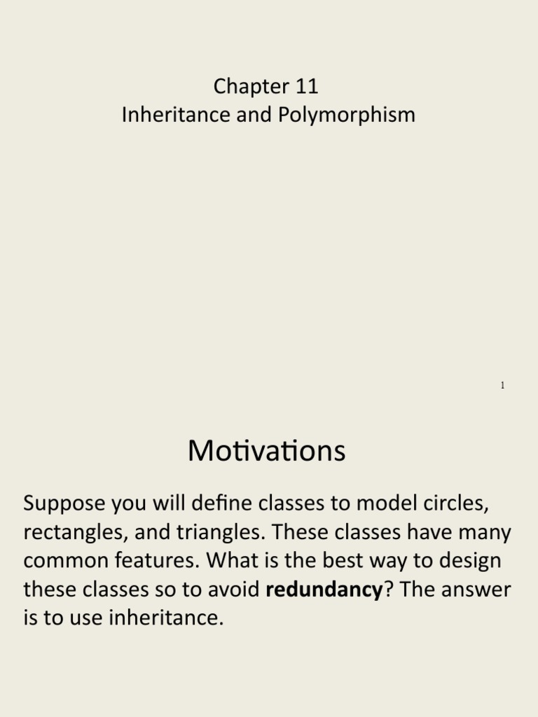 11 Inheritance and Polymorphism | PDF | Inheritance (Object Oriented Programming) | Method ...