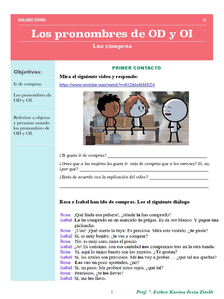 Pronombres OD y OI en Español | PDF | Navidad | Verbo