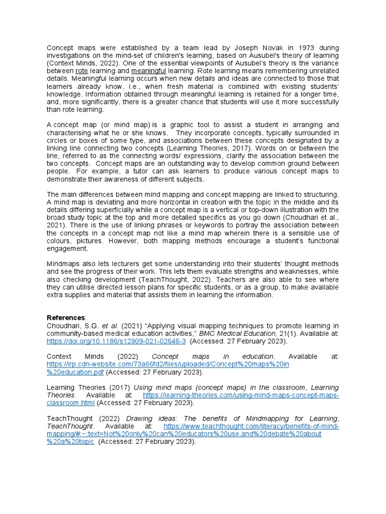 Concept Maps | PDF | Learning | Cognitive Psychology