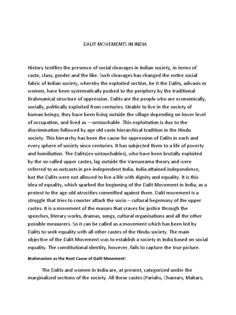 DALIT MOVEMENT IN iNDIA 2021 | PDF | Dalit