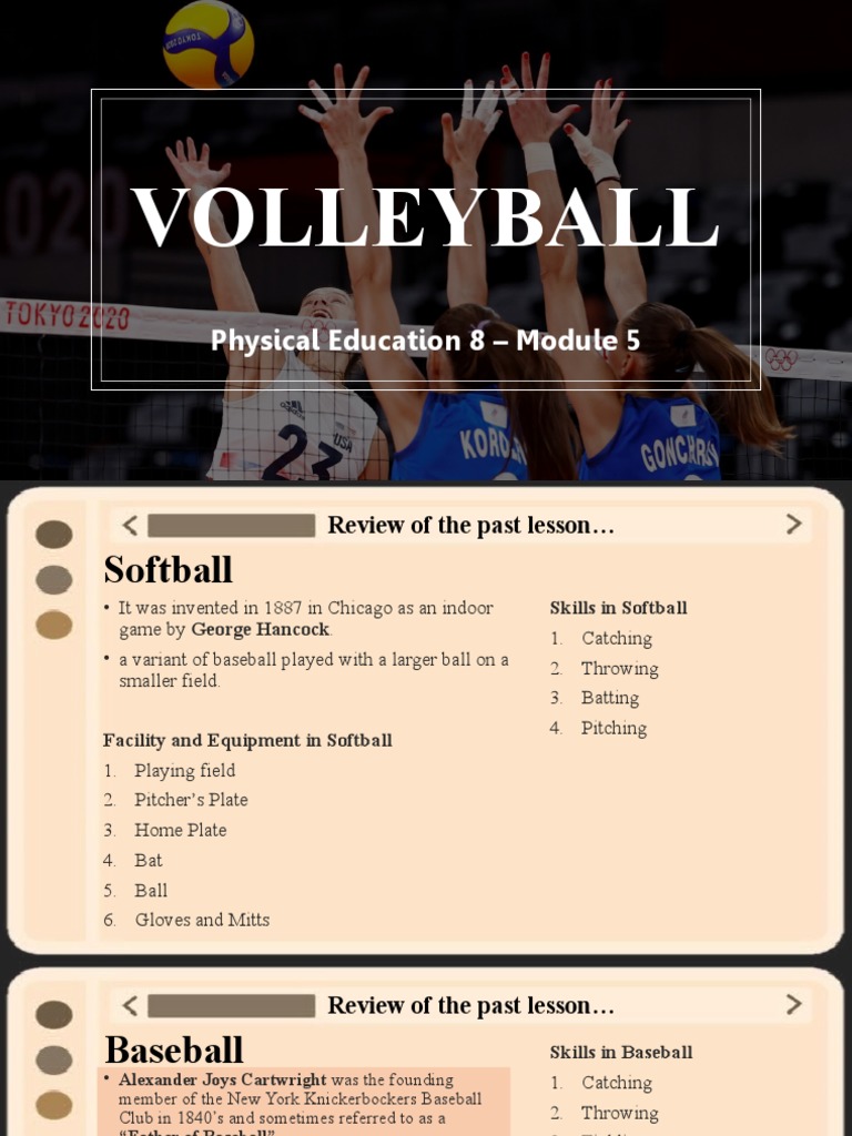PE 8 - Module 5 | PDF | Volleyball | Softball PE 8 - Module 5 | PDF | Volleyball | Softball