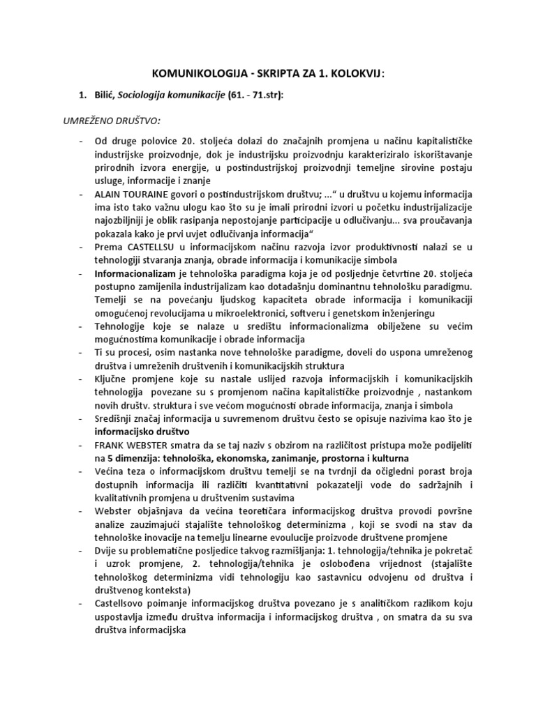 Skripta Za 1 Kolokvij Sve Pdf