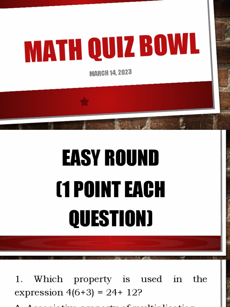 Math Quiz Bowl | PDF