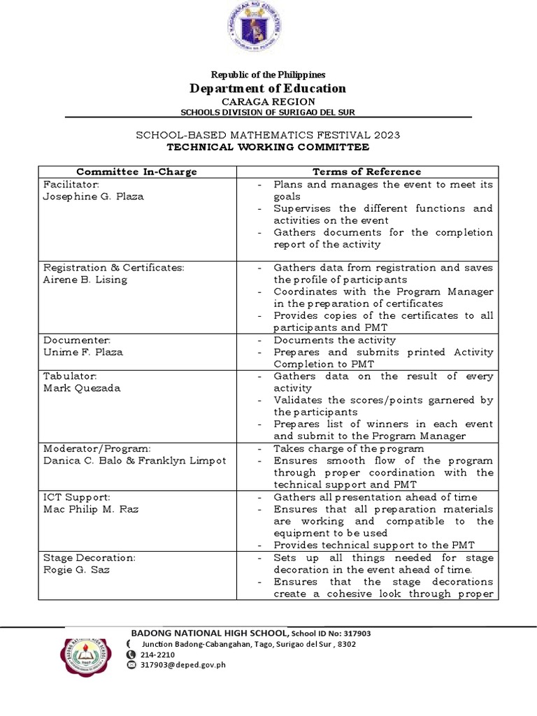 Technical Working Comittee | PDF