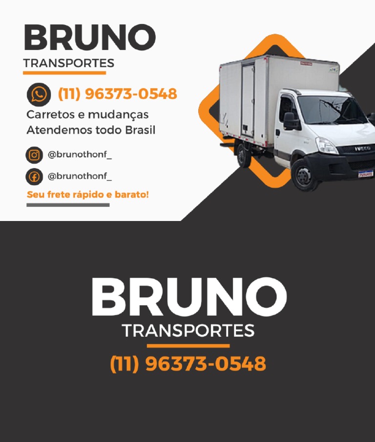 Cartão de Visita para Empresas de Frete e Entregas | PDF
