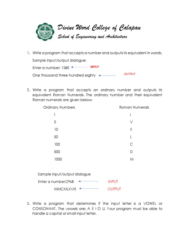 Computer Laboratory Exercises 1 Pdf Input Output