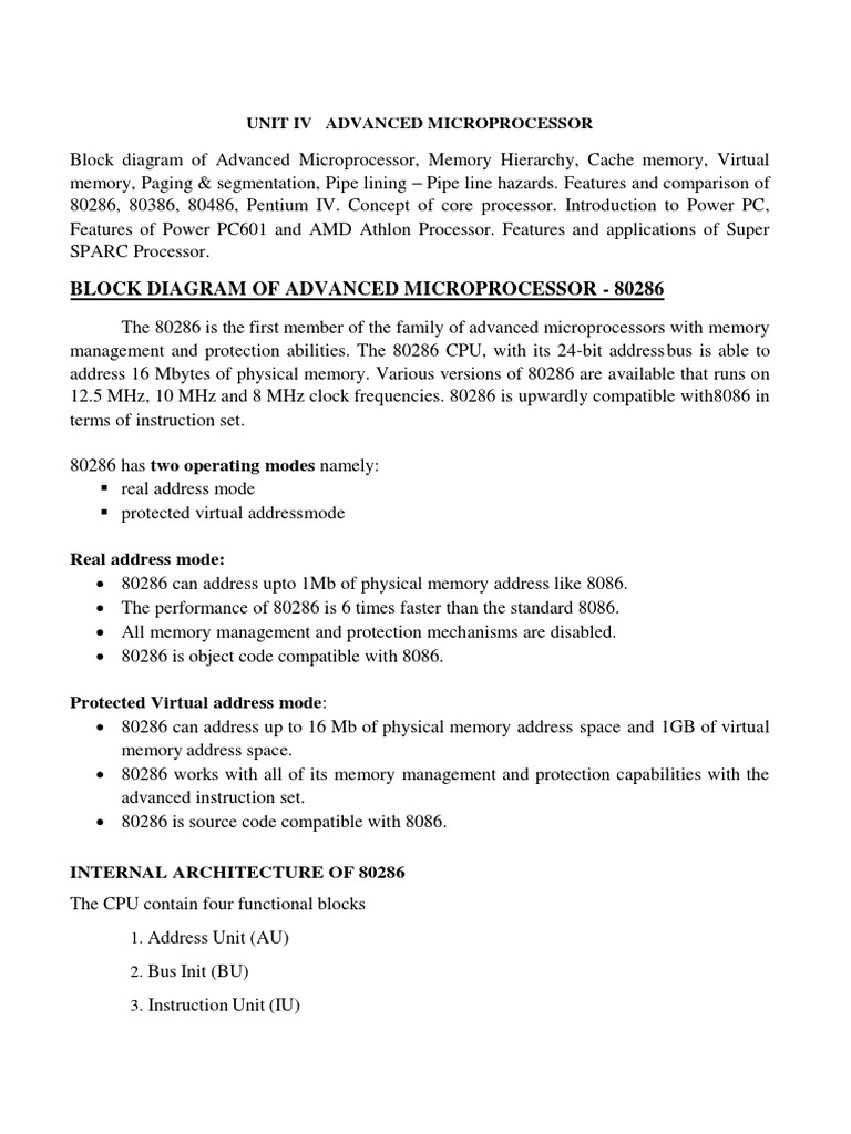 Unit Iv Advanced Microprocessor Notes PDF | PDF | Cpu Cache | Cache ...