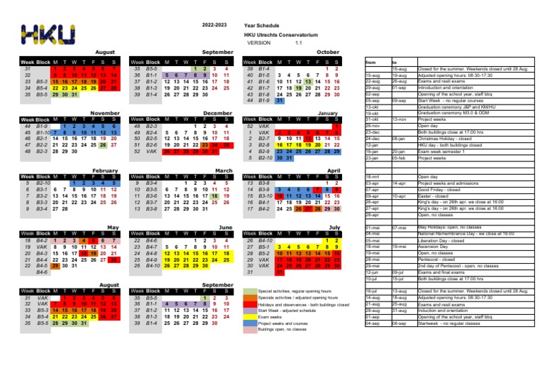 UC Onderwijs Jaarrooster 2022-2023 ENG v1.1 PDF | PDF | Liturgical ...