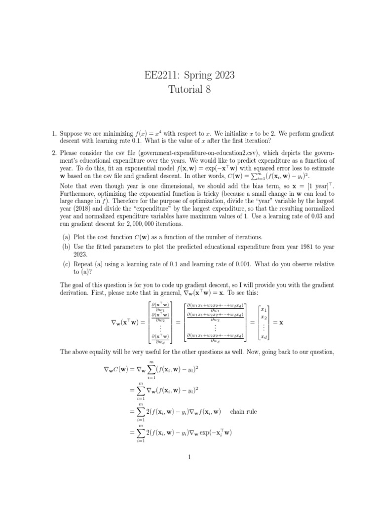 Tutorial 8 Questions | PDF | Logistic Regression | Mathematical Optimization