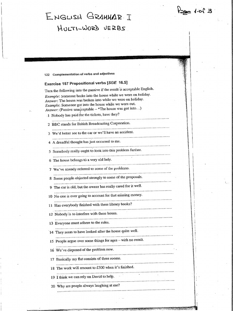 Multi-Word Verbs Workbook SGE | PDF