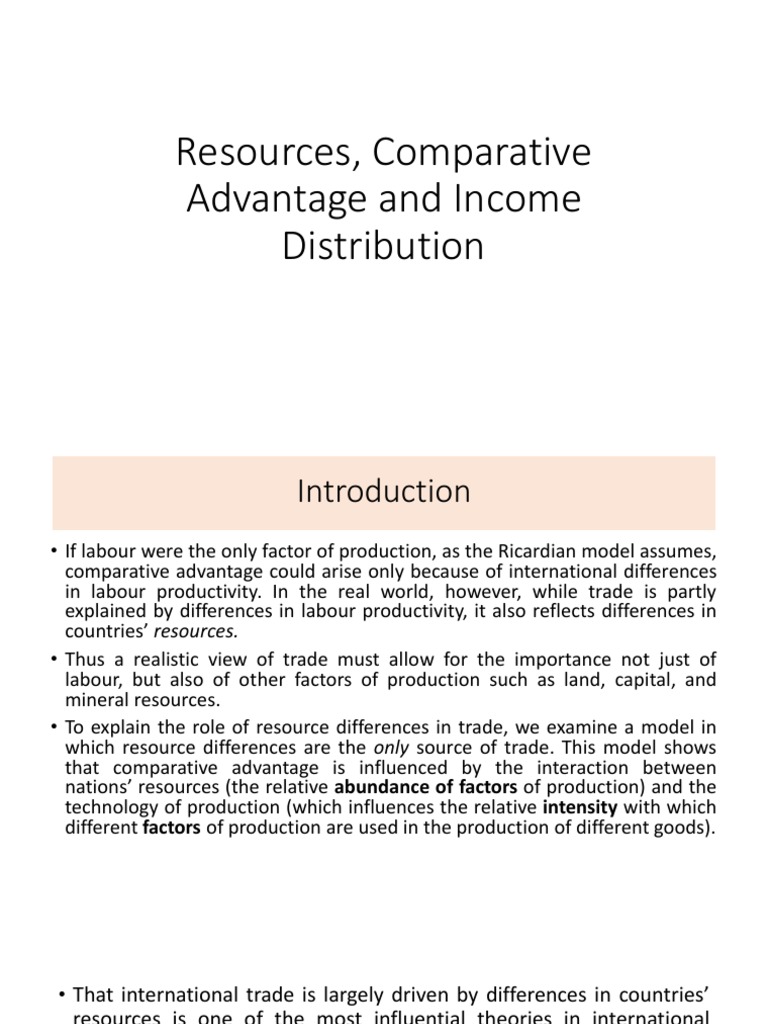 Resources, Comparative Advantage and Income Distribution | Download ...