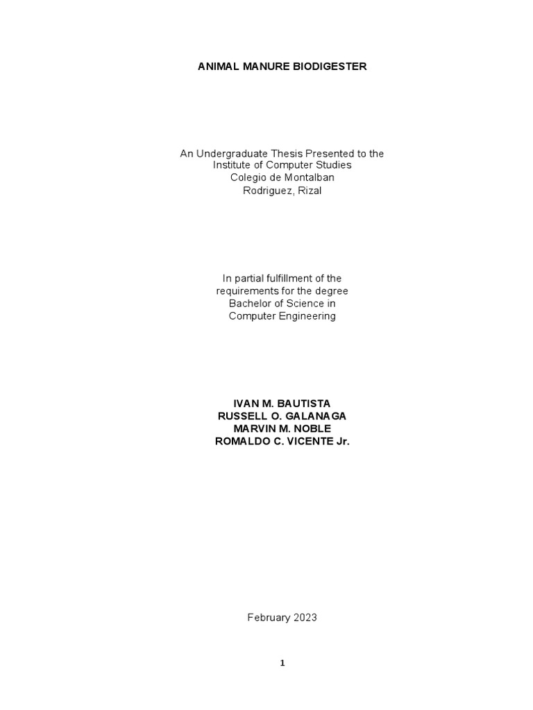 Animal Manure Biodigester | PDF | Biogas | Anaerobic Digestion