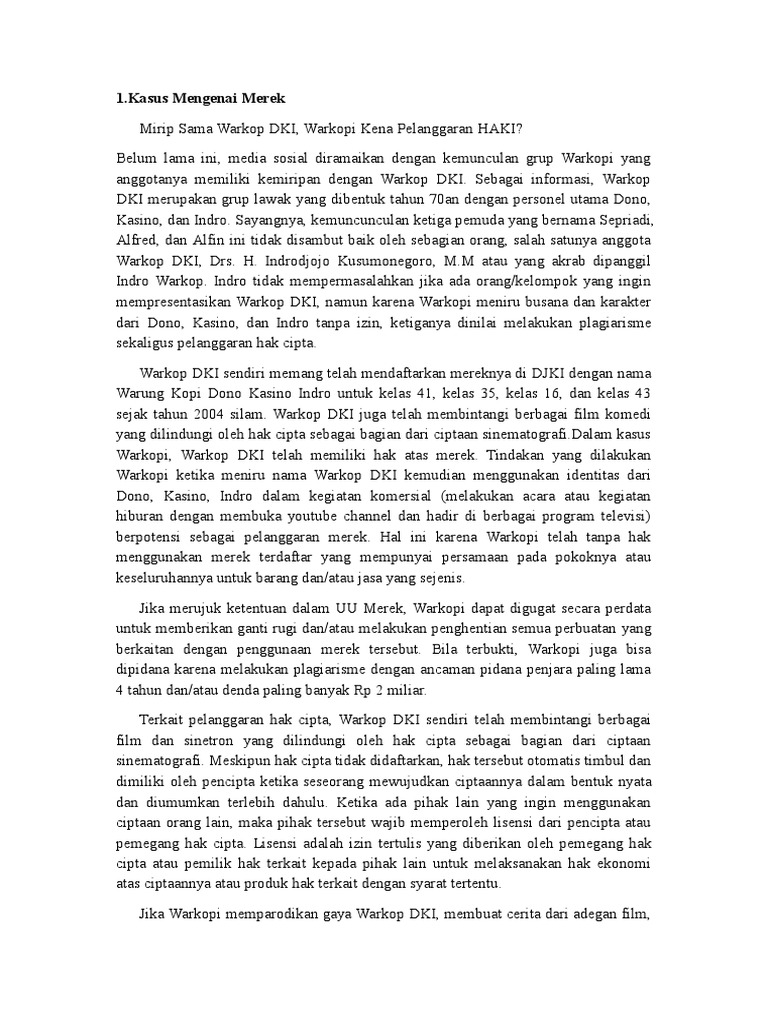 Kasus Merek PDF | PDF